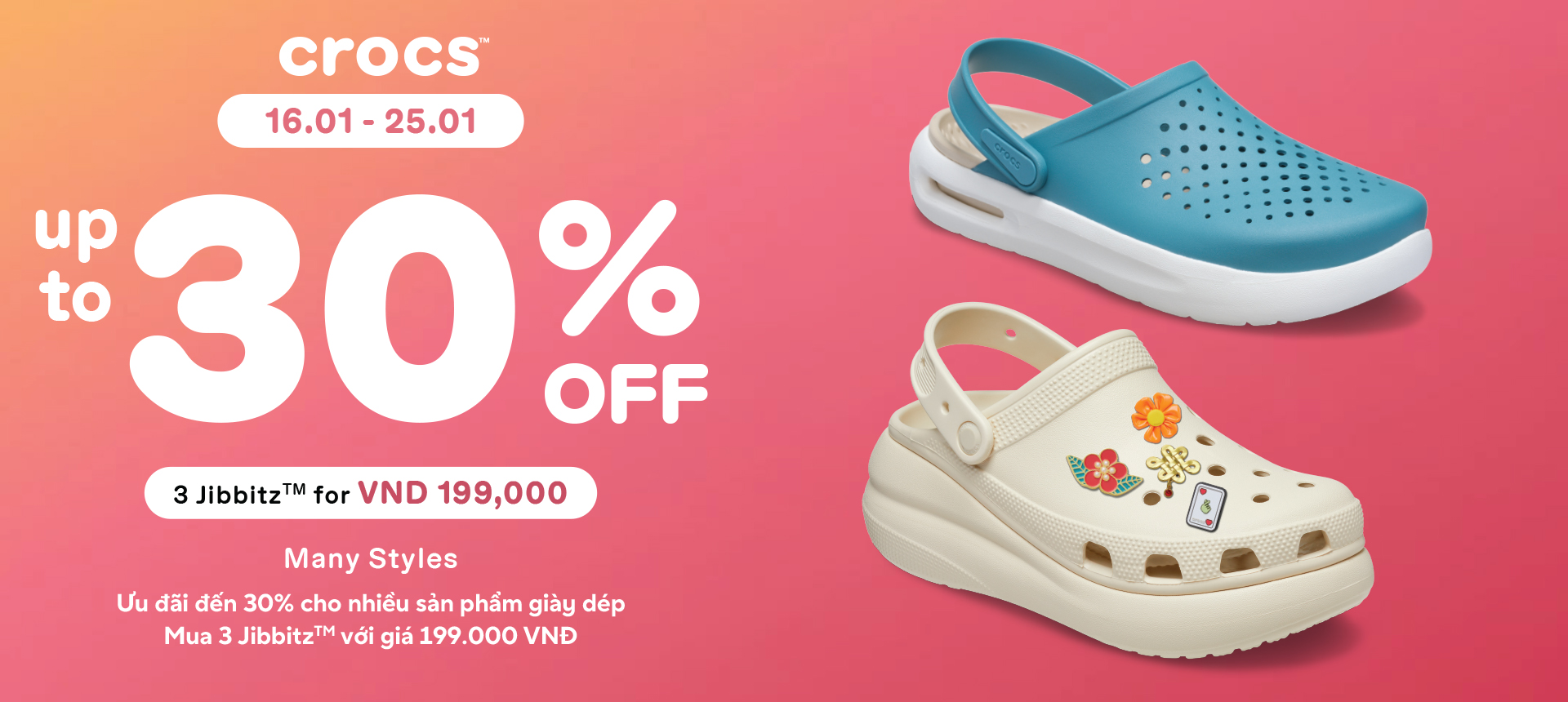 CROCS - SPRING KNOCK KNOCK, CROCS OPENED WITH DEALS - Saigon Centre